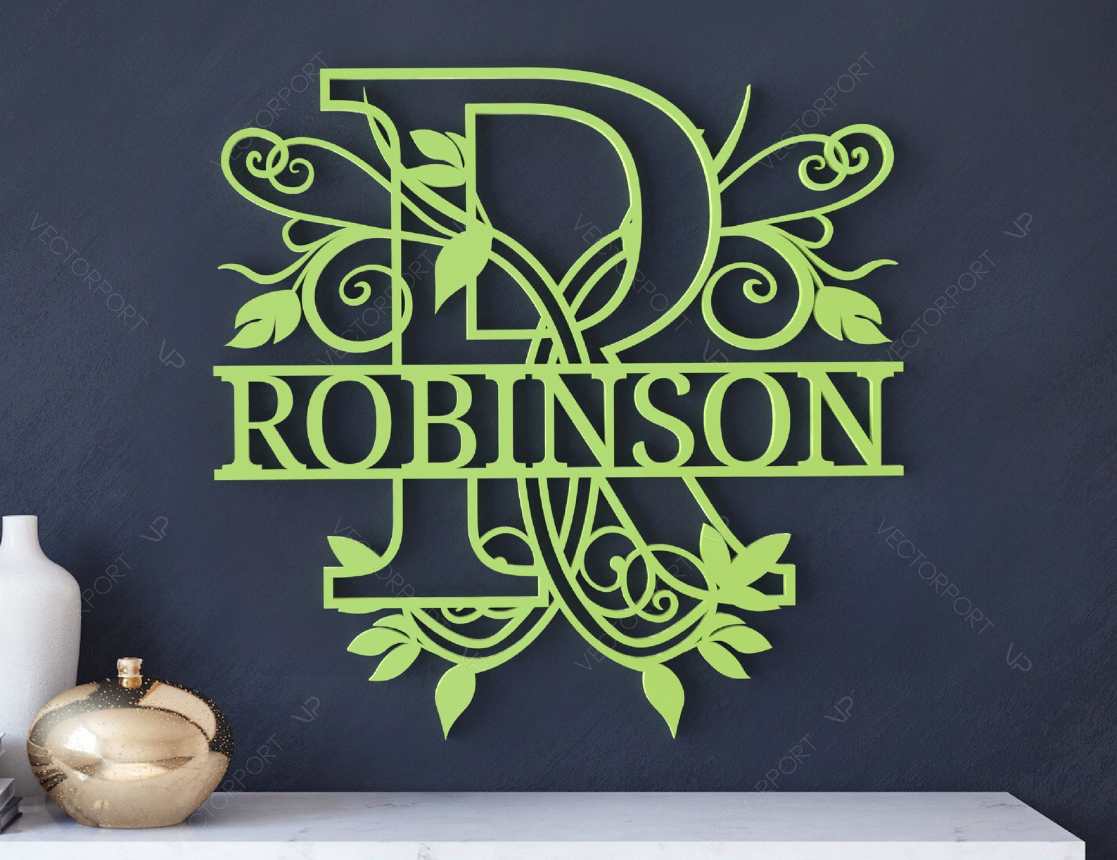 Floral Split Regal Monogram Alphabet Letters Laser Cut Files - Etsy