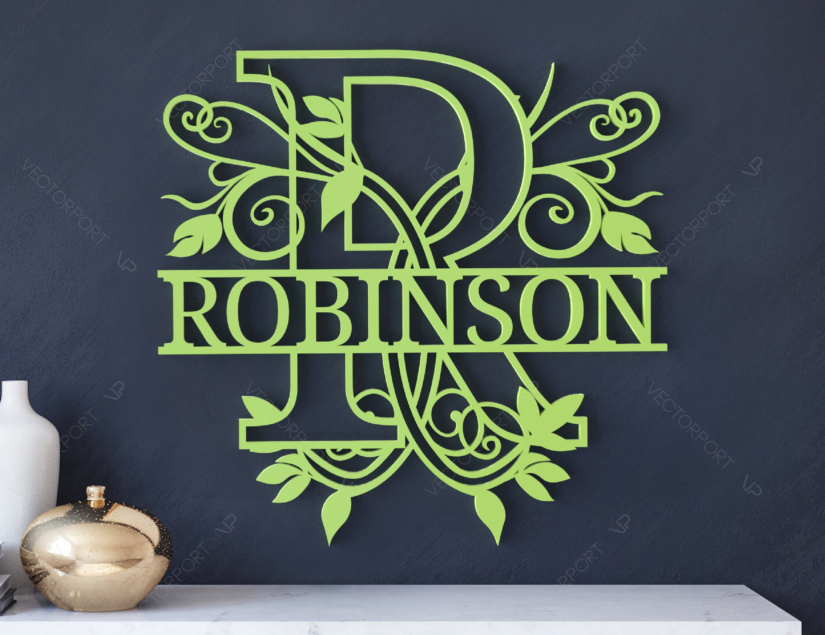 Floral Split Regal Monogram Alphabet Letters Laser Cut Files - Etsy