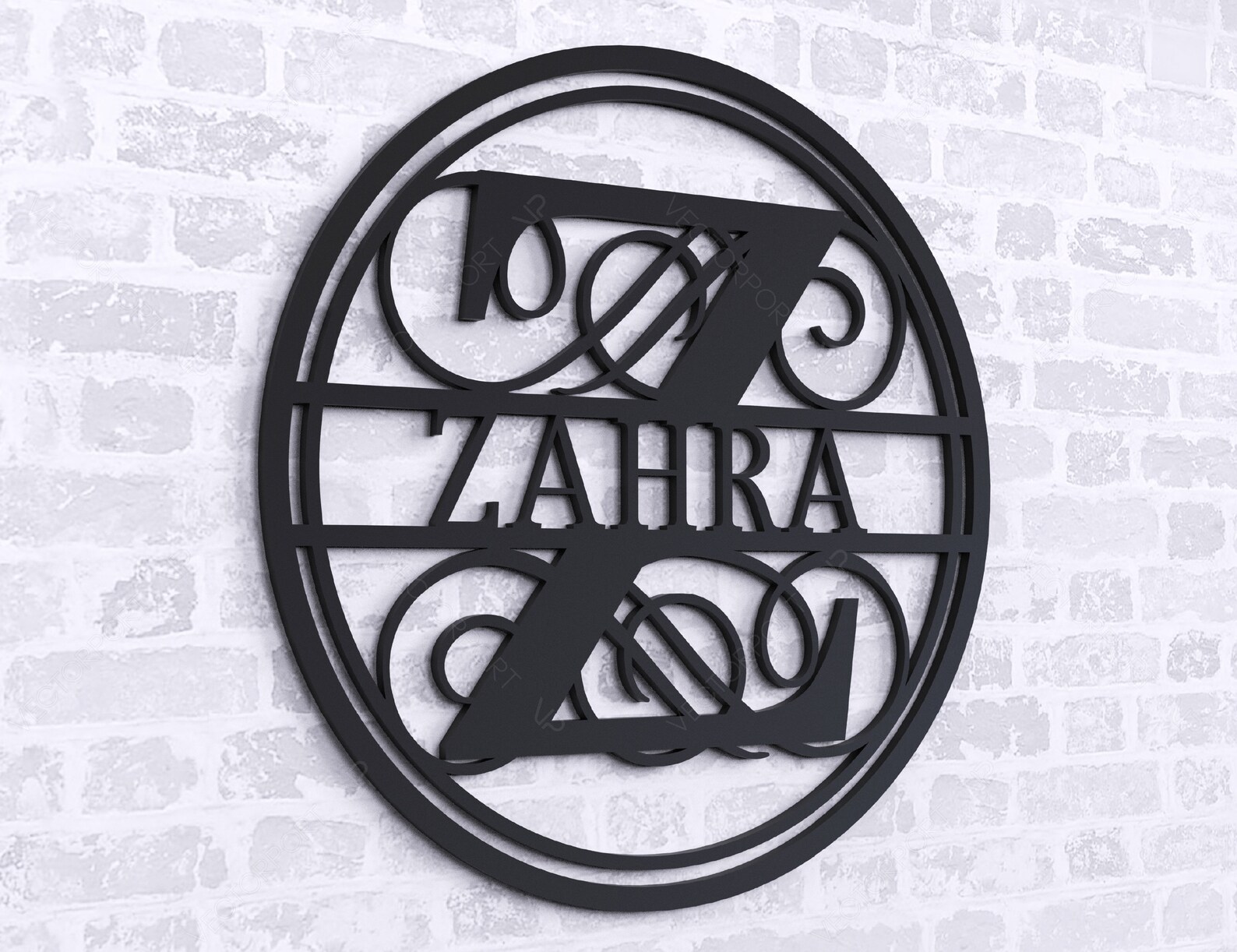 Round With Frame Split Monogram Sign Flowers Letters SVG - Etsy