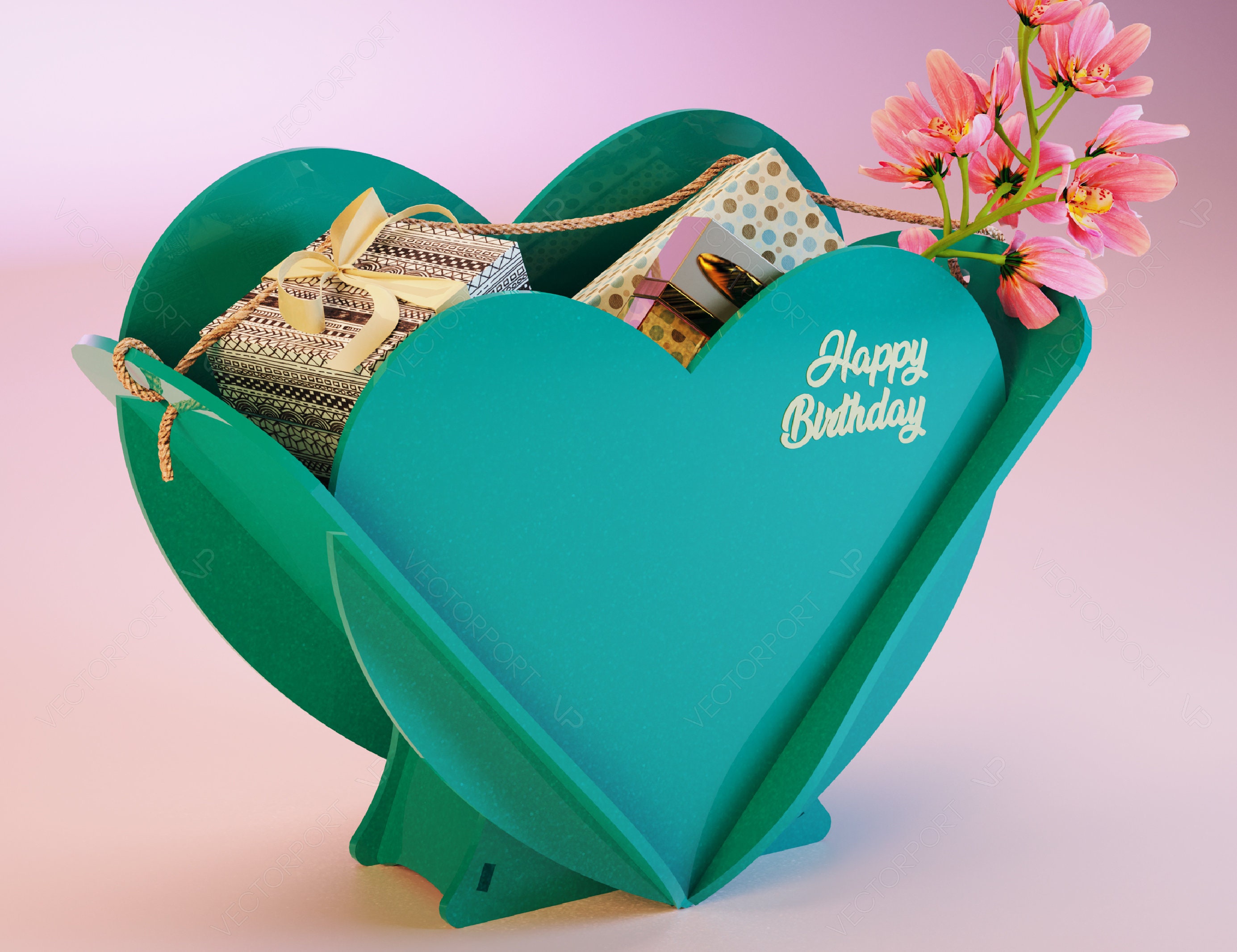 Valentine Day Gift Heart Shape Basket Love Wooden Plywood - Etsy