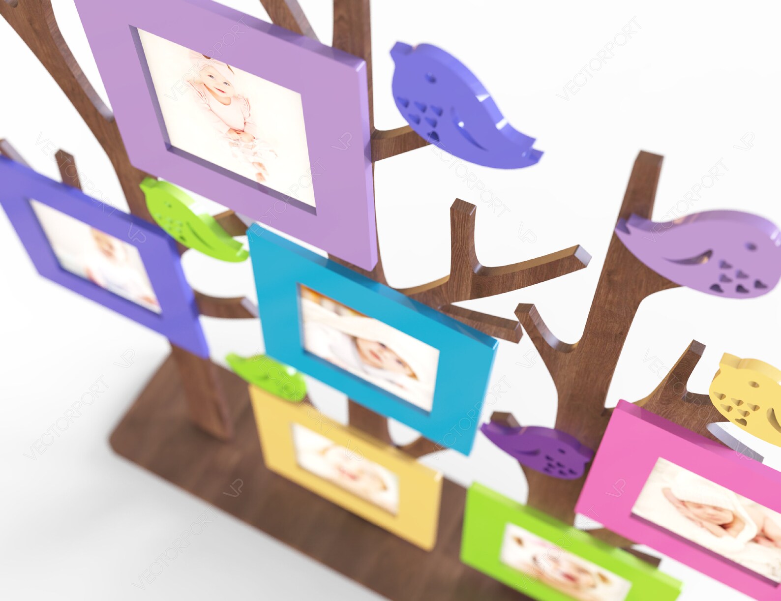 Tree Photo Frame Baby Family Picture Holder Standing Vectorial - Etsy