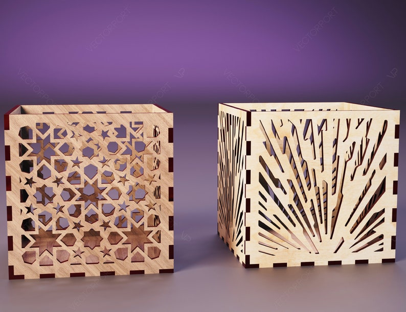 Decorative Laser Cutting Wooden Box Geometric Ornamental Gift - Etsy