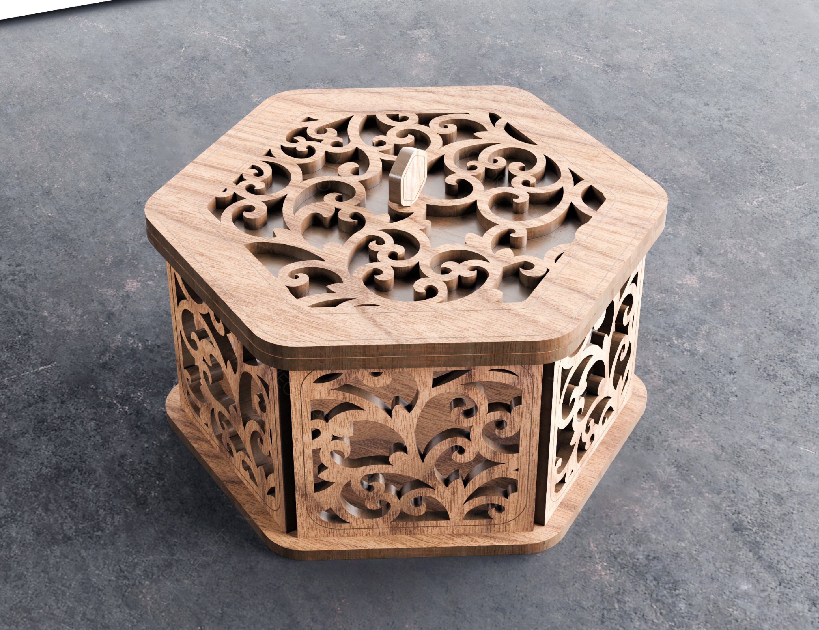 Hexagon Laser Cut Decorative Wooden Gift Box Wedding Favour - Etsy