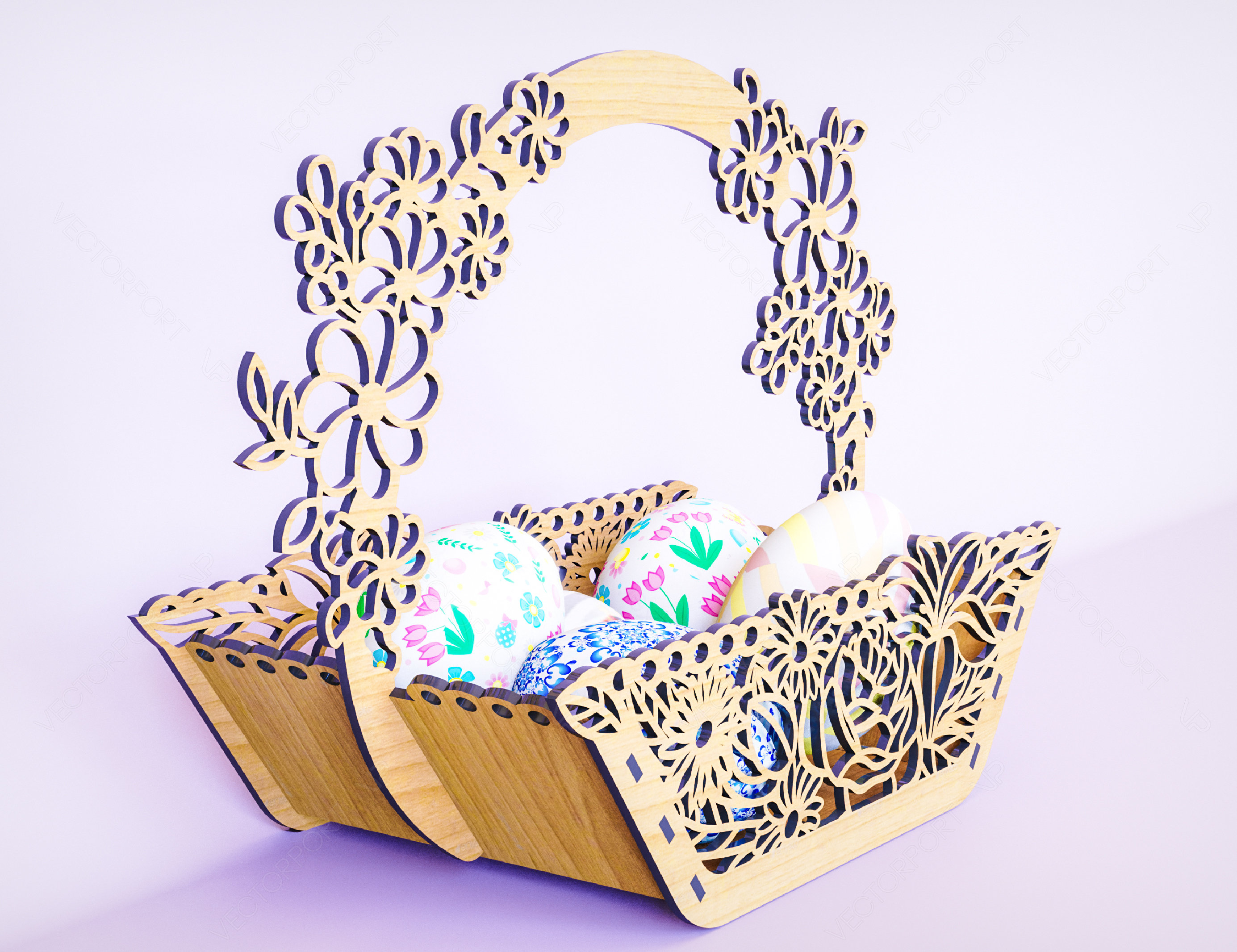 Decorative Laser Cut Wooden Easter Basket Laser Cut Egg Bowl - Etsy