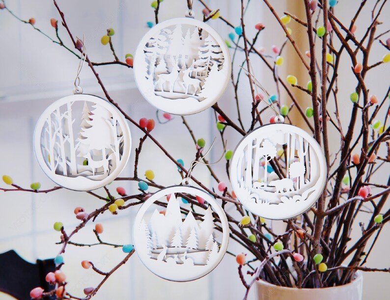 Christmas Balls Tree Decorations Craft Hanging Bauble Paper - Etsy