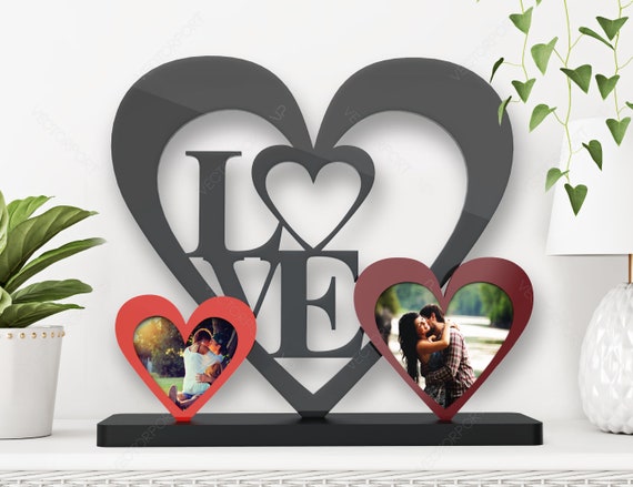 Heart Love Photo Frame Standing Décor for Home Diy SVG DXF | Etsy