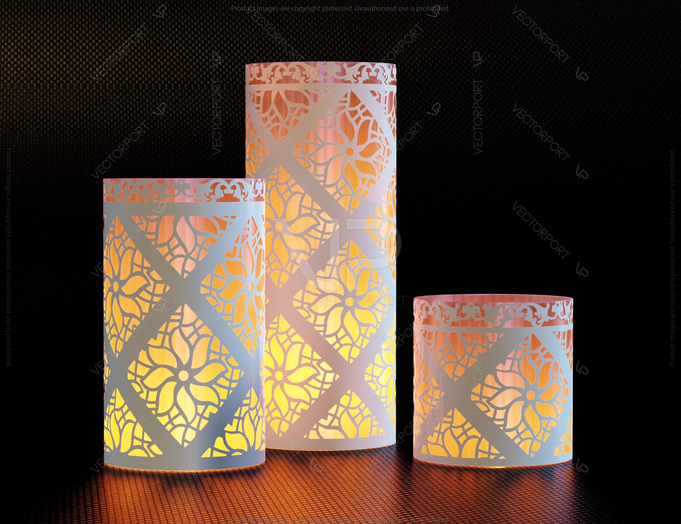 Papercut Lanterns Candle Holder Svg Laser Cut Lamp Tea Light Digital ...