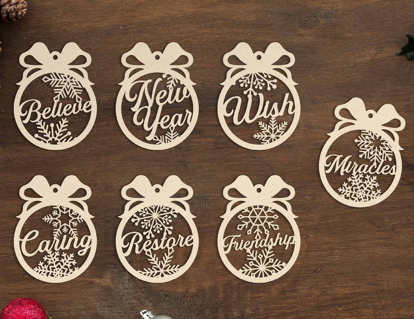 Gratitude Christmas Positive Words Tree Ornament Decorations - Etsy