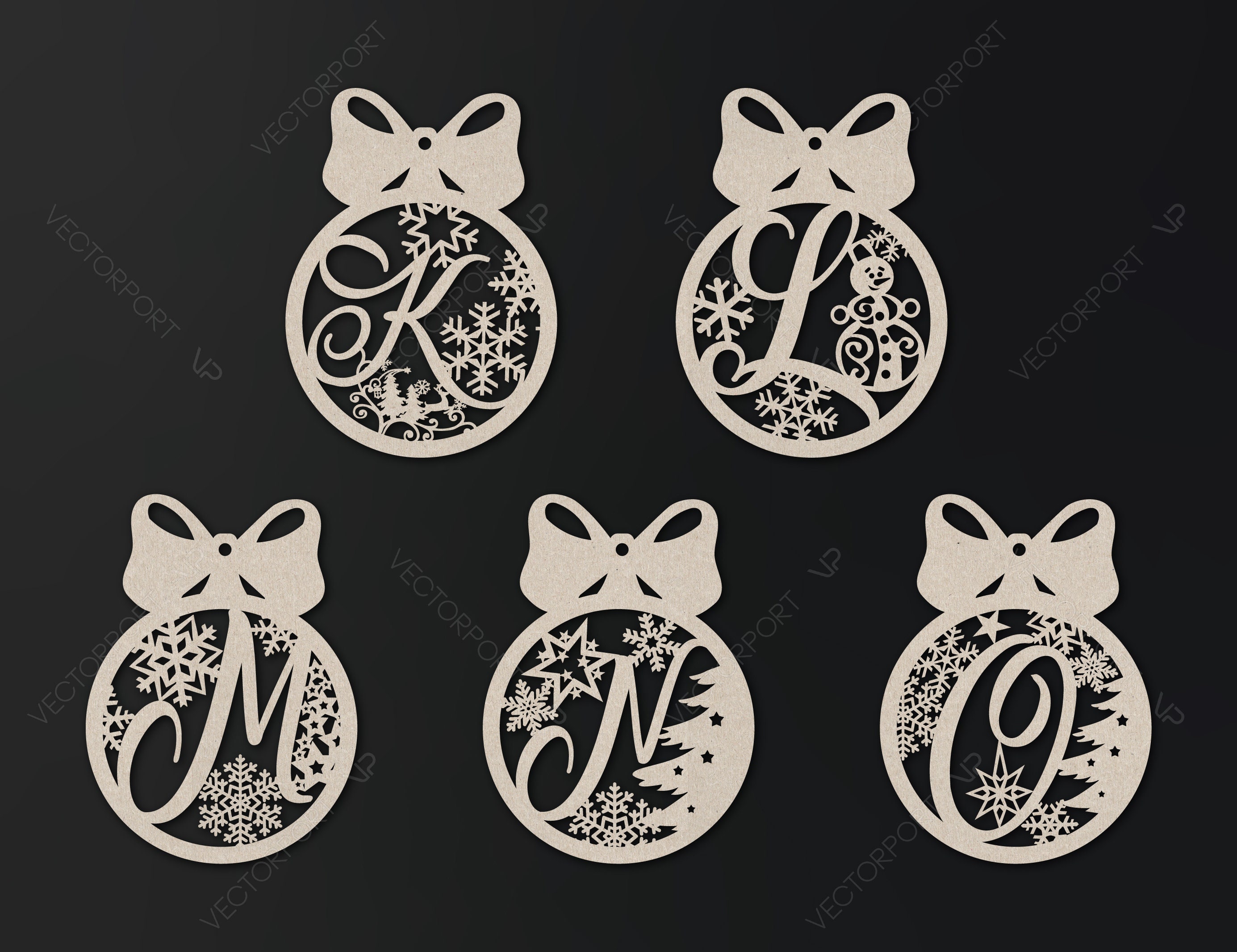 Christmas Balls Tree Decorations Alphabet Letters Hanging | Etsy