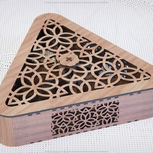 Lasercut File Triangle Wooden Gift Box Serving Wedding Candy Svg Laser ...