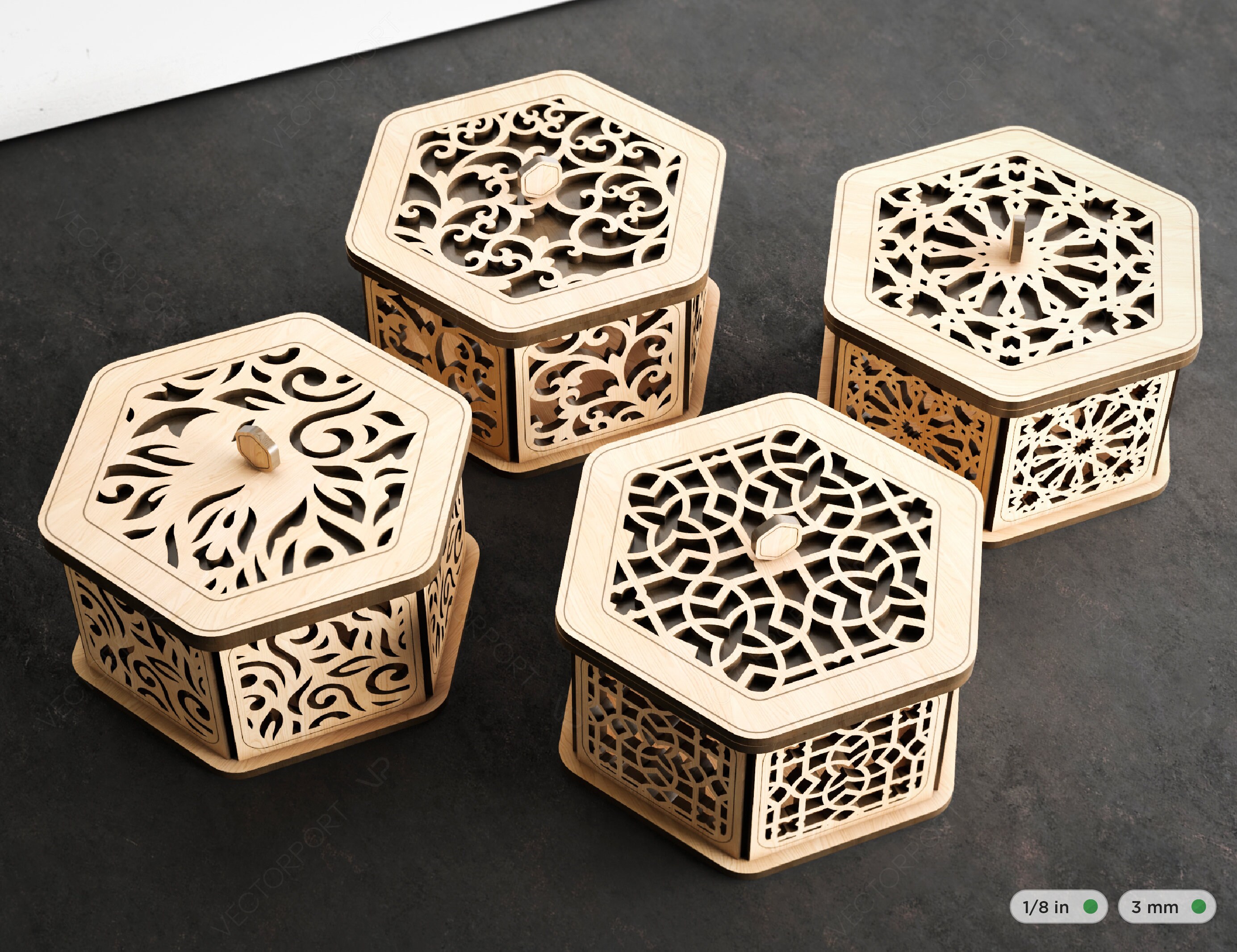 Hexagon Laser Cut Decorative Wooden Gift Box Wedding Favour - Etsy