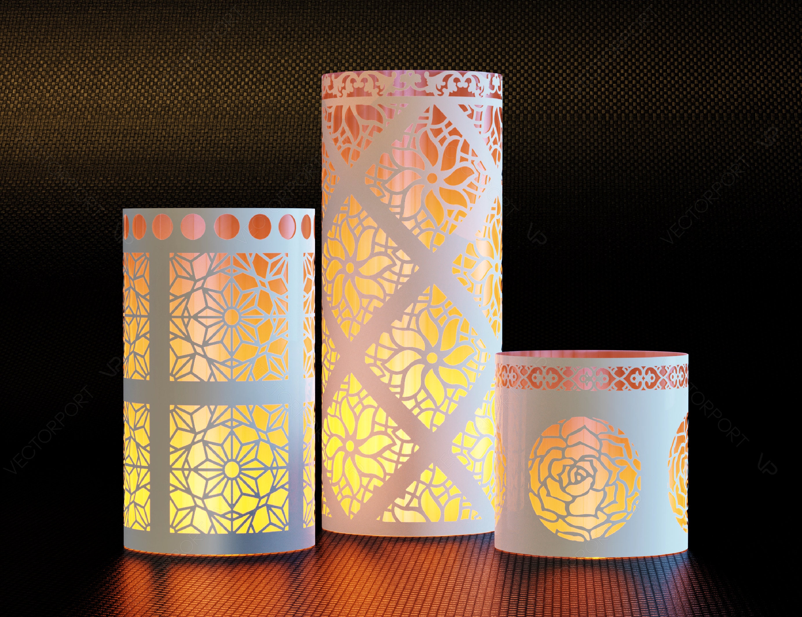 Papercut Lanterns Candle Holder Svg Laser Cut Lamp Tea Light - Etsy