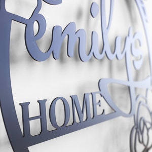 Personalized Flower Frame Monogram Decorative Name Sign Metal Wall Art ...