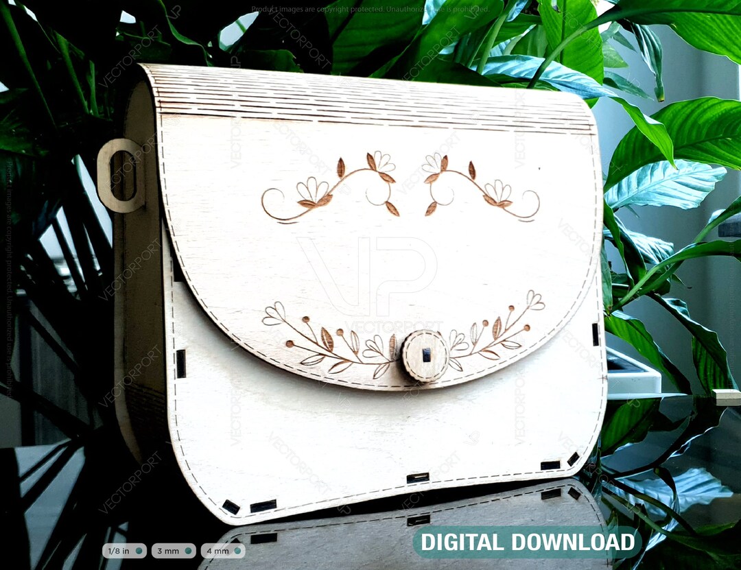 Wooden Clutch Laser Cut Wooden Bag, Purse, Handbag Digital Download SVG ...