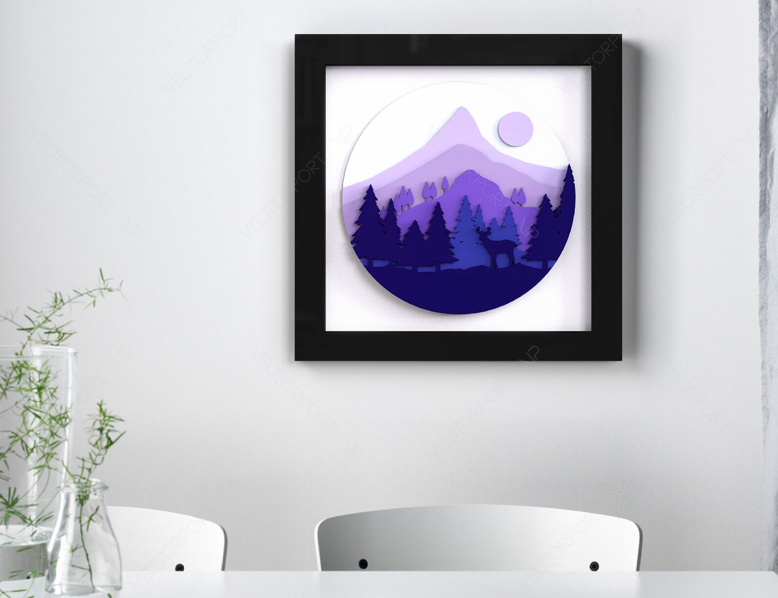 Mountains Landscape Multilayer Shadow Box Painting Frame Wall | Etsy