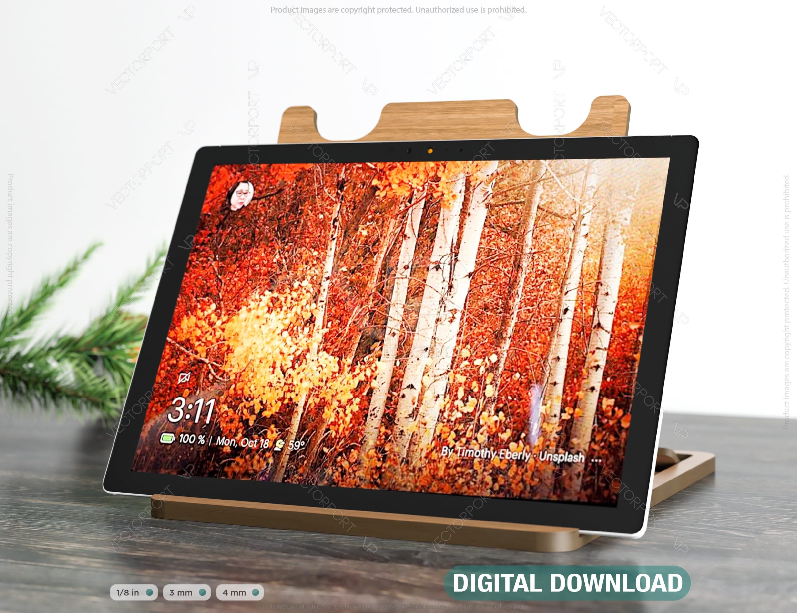 Laser Cut Wooden Tablet Stand Flexible Tablet Holder 6-10 in Digital ...