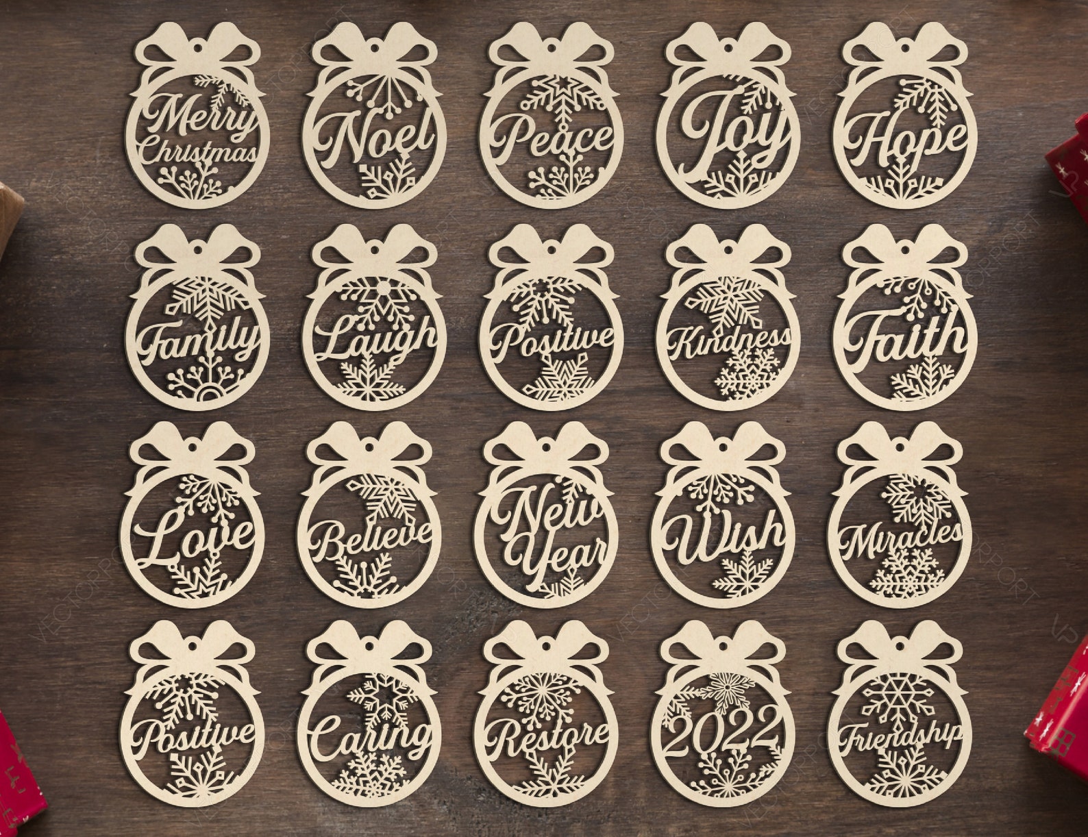 Gratitude Christmas Positive Words Tree Ornament Decorations - Etsy