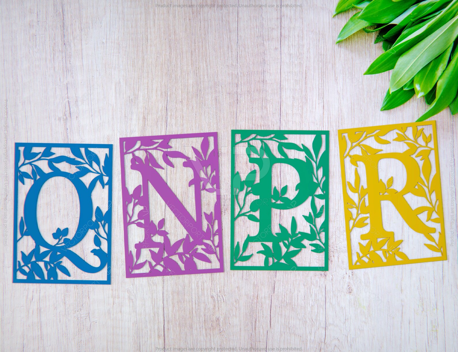 Spring in Bloom Floral Frame Monogram Alphabet Letters Vector | SVG ...