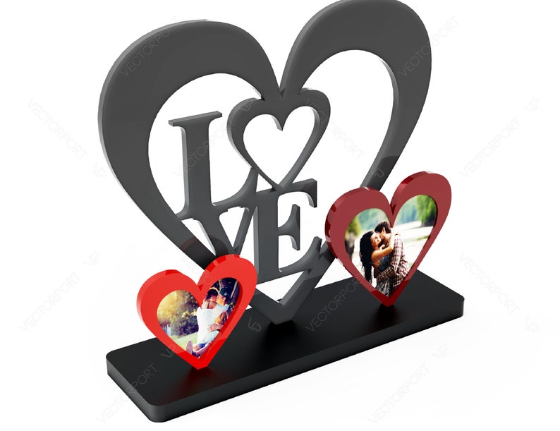Heart Love Photo Frame Standing Décor for Home Diy SVG DXF | Etsy