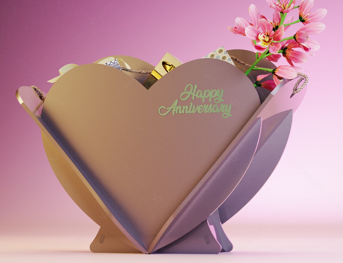 Valentine Day Gift Heart Shape Basket Love Wooden Plywood - Etsy