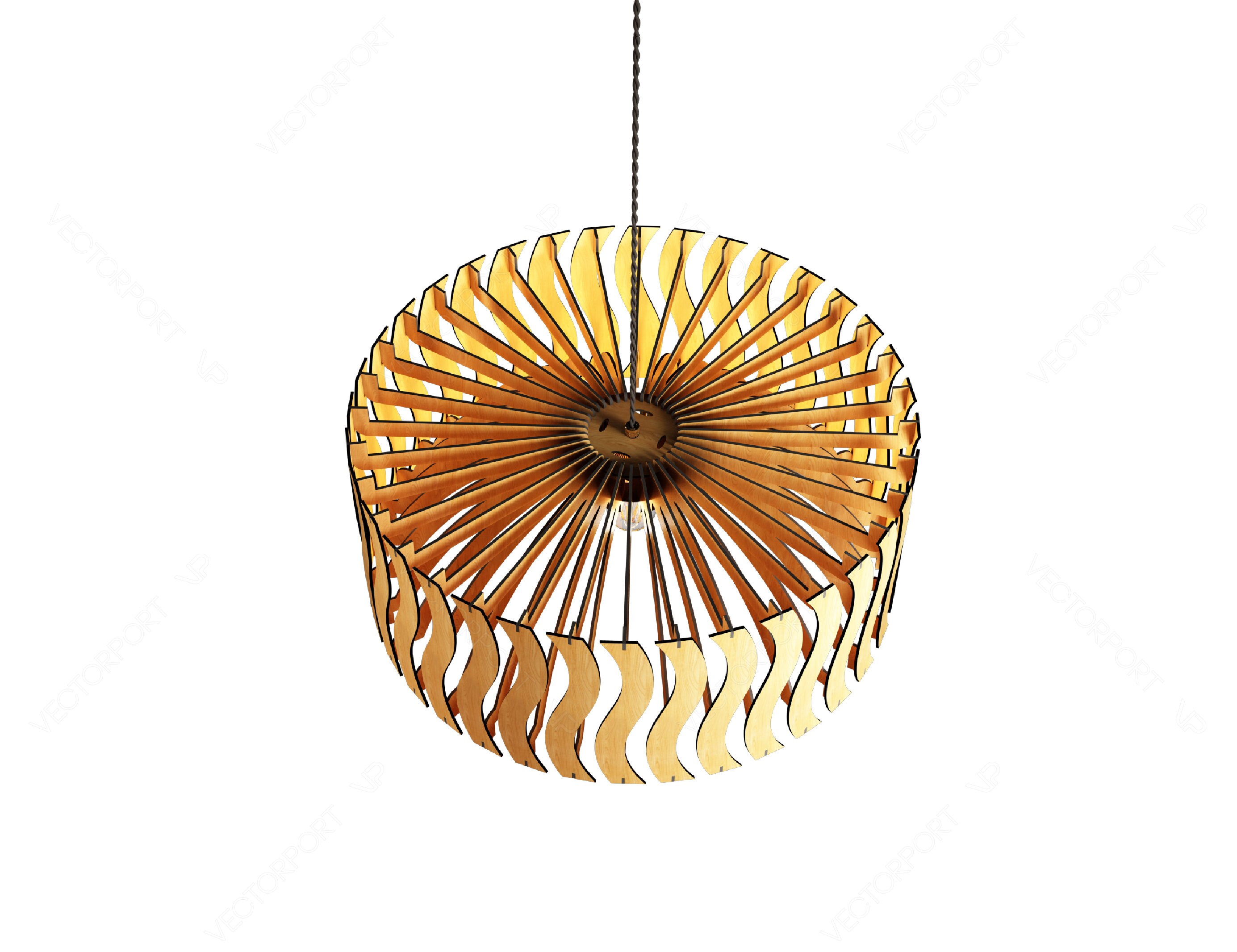 Elegant Modern Round Hanging Wooden Chandelier Lamp Shade - Etsy