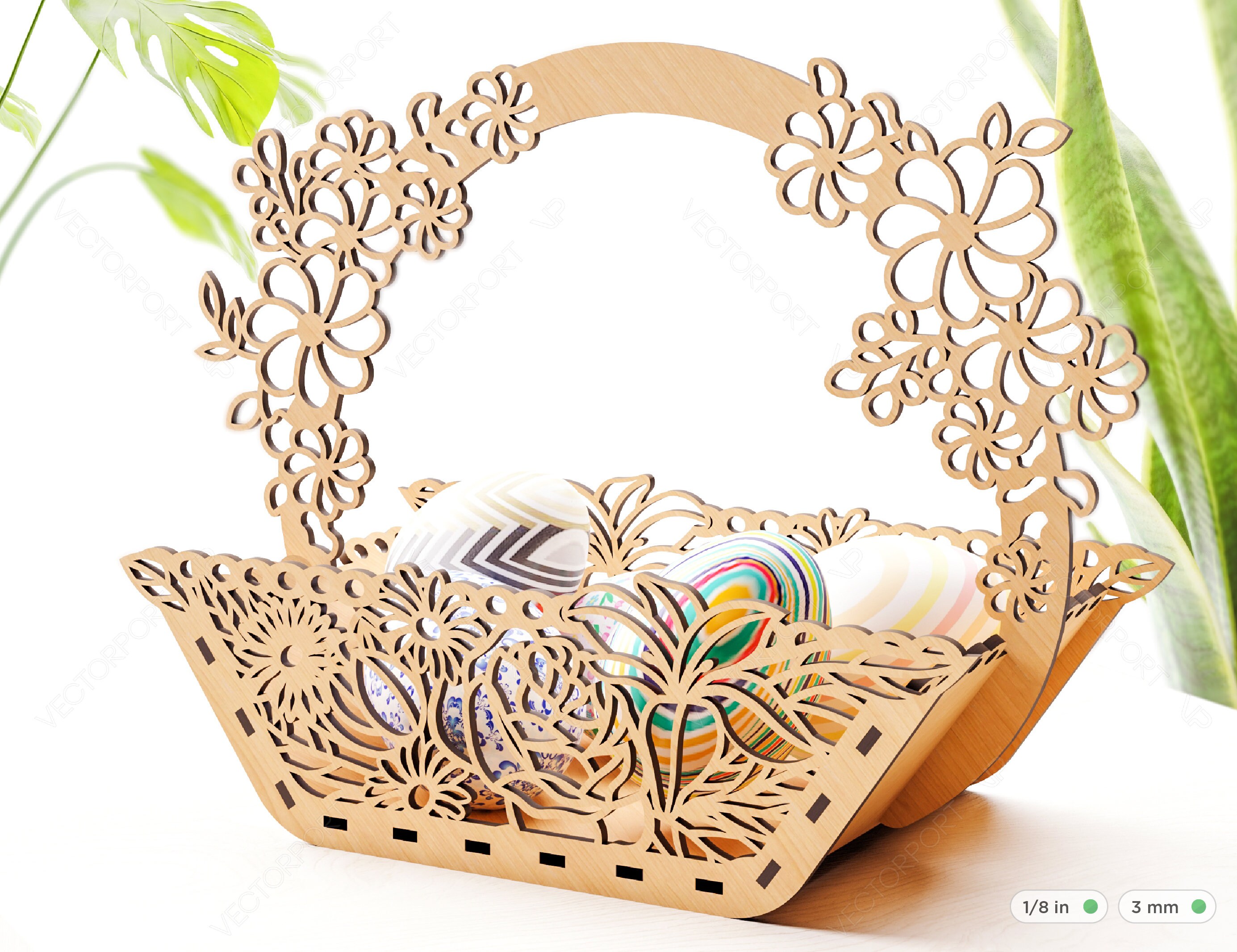 Decorative Laser Cut Wooden Easter Basket Laser Cut Egg Bowl - Etsy