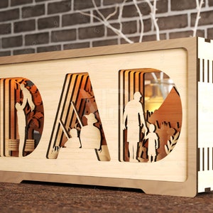 Multilayer Standing Dad and Son 3D Happy Father’s Day Gift for Dad ...