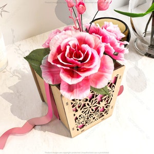 Fowers Box Laser Cut Gift Box Envelope Home Décor Decorative Wedding ...