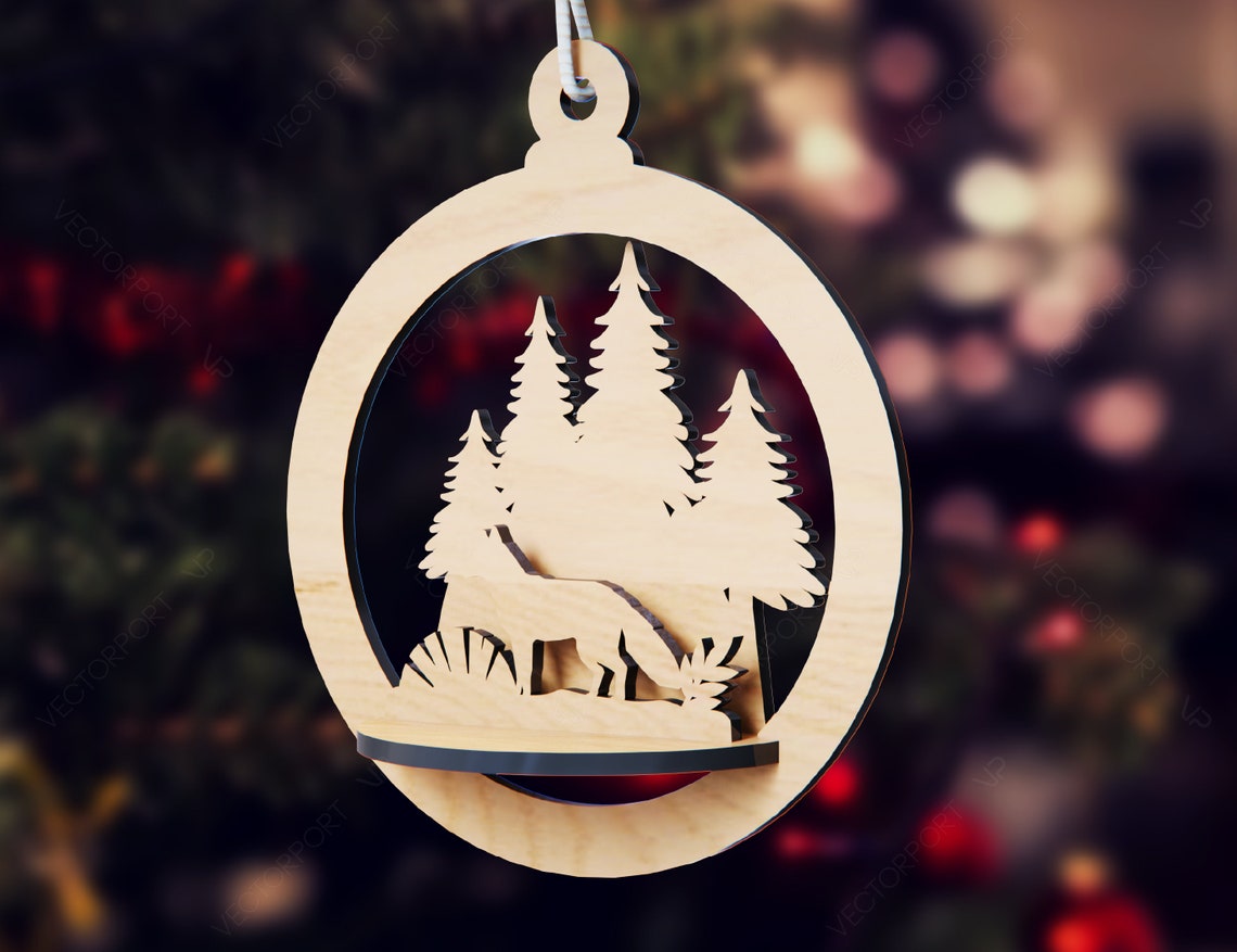 Tree Bauble Wood 3D Laser Cut Christmas Ball Ornament Round - Etsy