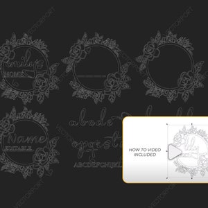 Personalized Flower Frame Monogram Decorative Name Sign Metal Wall Art ...