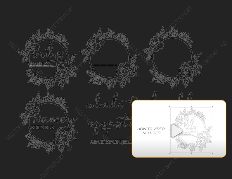 Personalized Flower Frame Monogram Decorative Name Sign Metal - Etsy