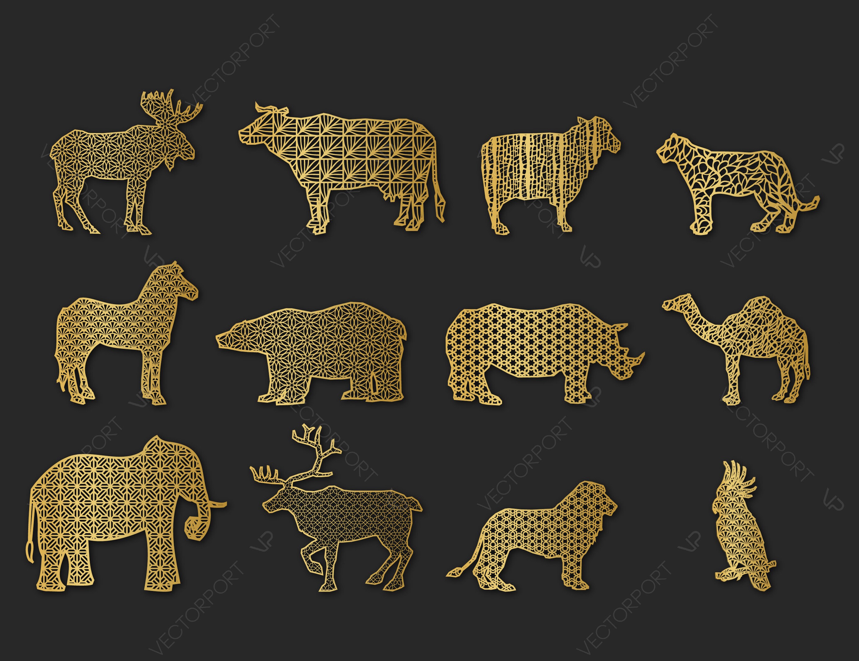 Animal Silhouette Mandala Laser Cut Cnc Decorative Pattern | Etsy