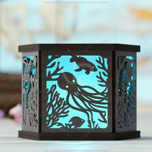 Ocean Serenity: 3D Underwater Laser Cut Lantern With Dolphins, Sea ...