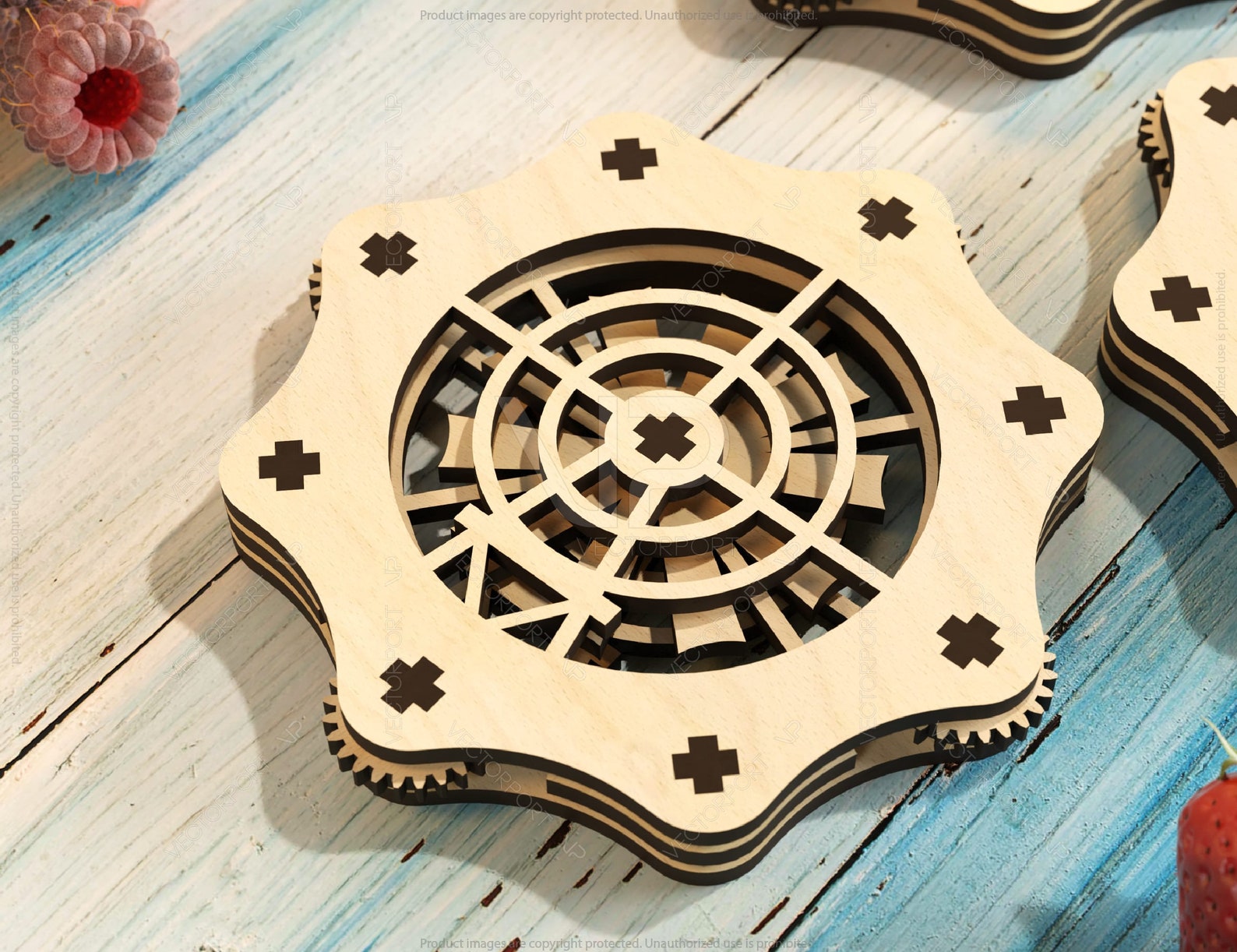 Coaster Mechanical Laser Cut Windmill Theme Shape Tea Coffee Cup Mat ...