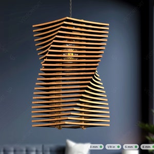 Twist Box Creative Modern Wood Pendant Light Chandelier Lamp - Etsy