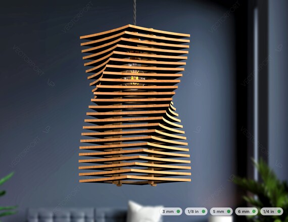 Twist Box Creative Modern Wood Pendant Light Chandelier Lamp - Etsy