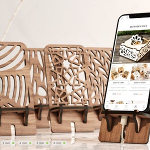Laser Cut Wooden Mobile Phone Stand Cell Phone Holder Digital - Etsy