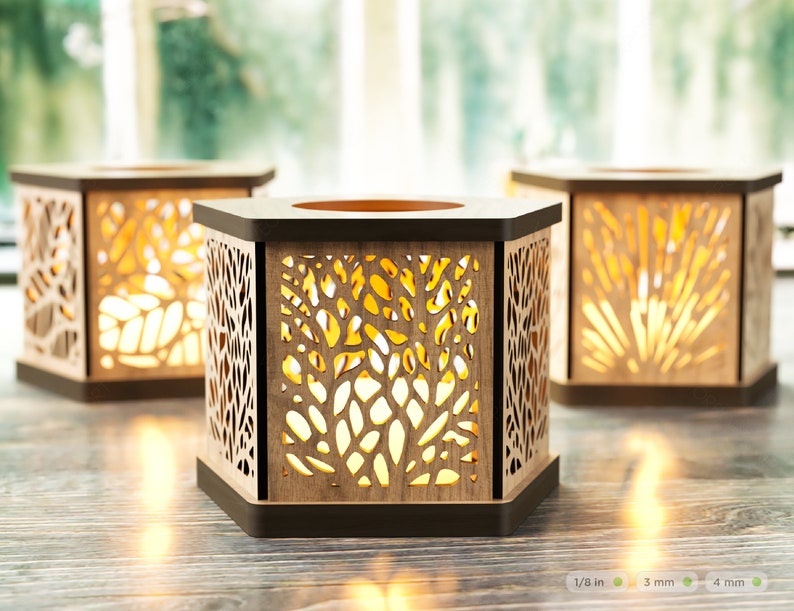 Candle Holder Laser Cut Lamp Plywood Tea Light Lantern Votive - Etsy