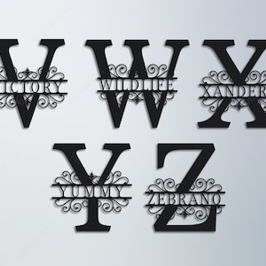 Split Regal Monogram Alphabet Letters Laser Cut Files Digital Download ...