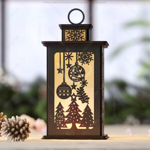 Christmas Lamp: A Festive Wooden Light Laser-cut Christmas Lantern ...
