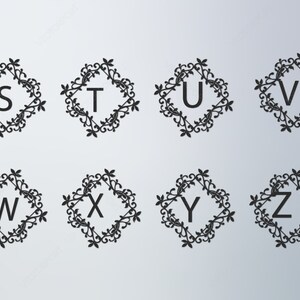 Split Regal Monogram Alphabet Letters Laser Cut Files Digital Download ...