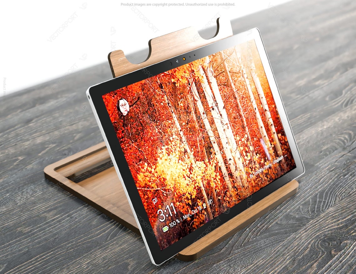 Laser Cut Wooden Tablet Stand Flexible Tablet Holder 6-10 in Digital ...