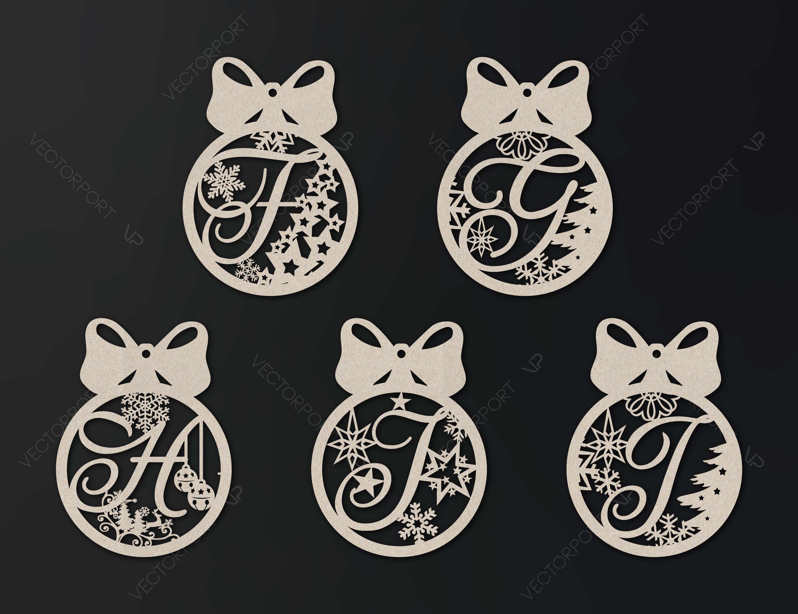 Christmas Balls Tree Decorations Alphabet Letters Hanging | Etsy