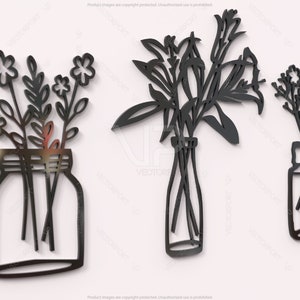 Plant Wall Decor Metal Flower Pot Laser Cut Digital Download | SVG, DXF ...