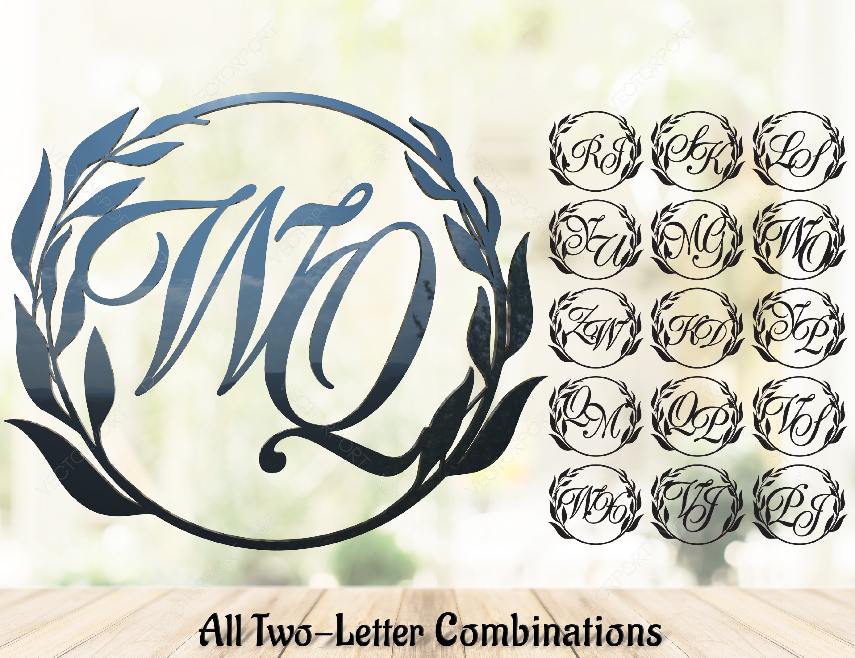 All Two Letter Combination Monogram Alphabet Letters SVG | Etsy