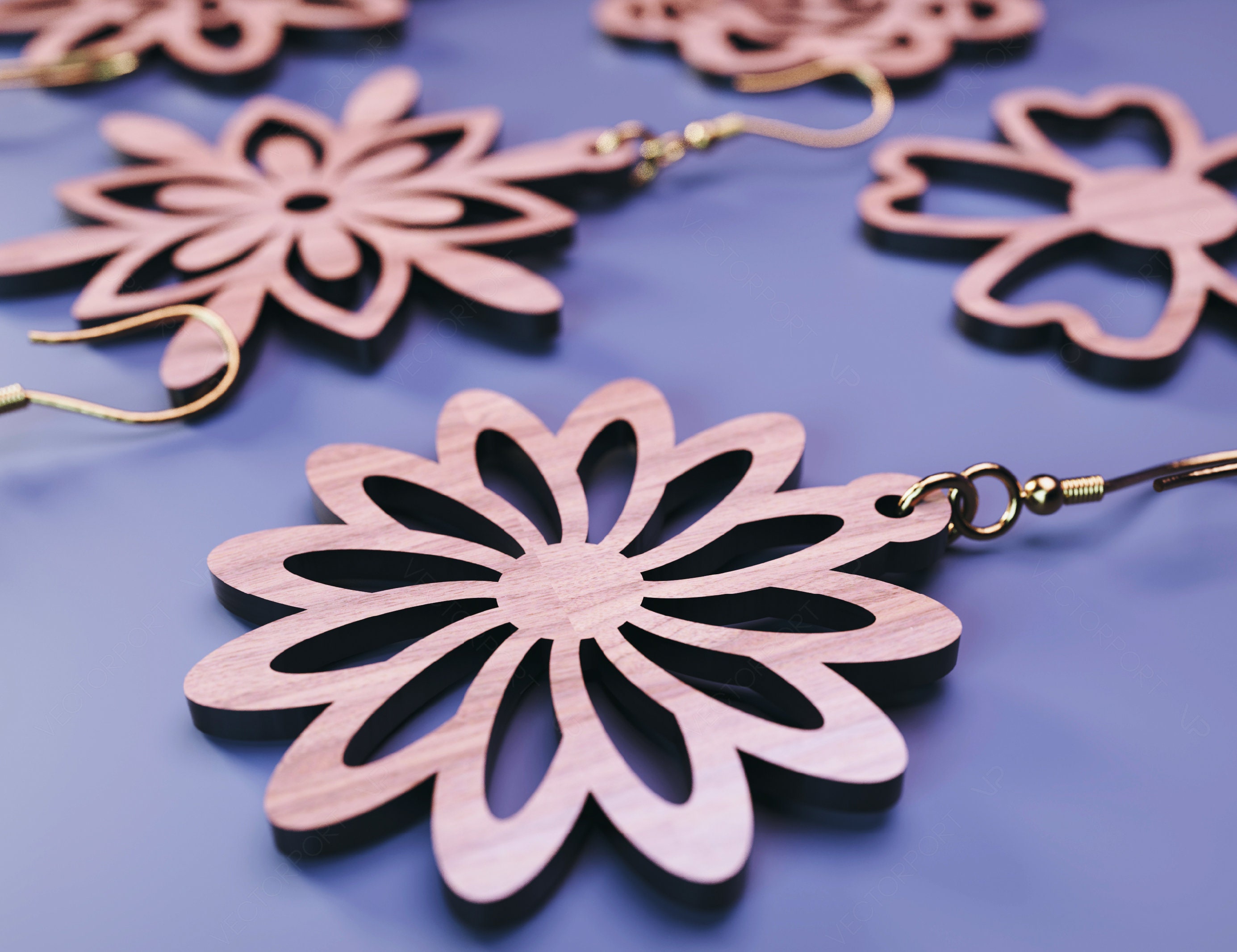 15 Flowers Earrings Bundle Laser Cut Tear Drop Templates for - Etsy