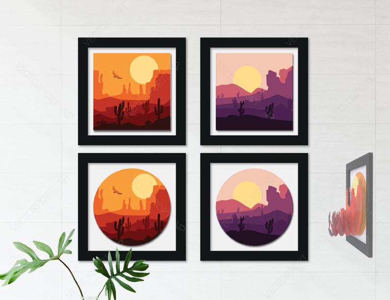 Multi Layered Mountains and Desert Dunes Shadow Box Landscape - Etsy