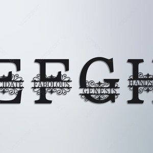 Split Regal Monogram Alphabet Letters Laser Cut Files Digital Download ...