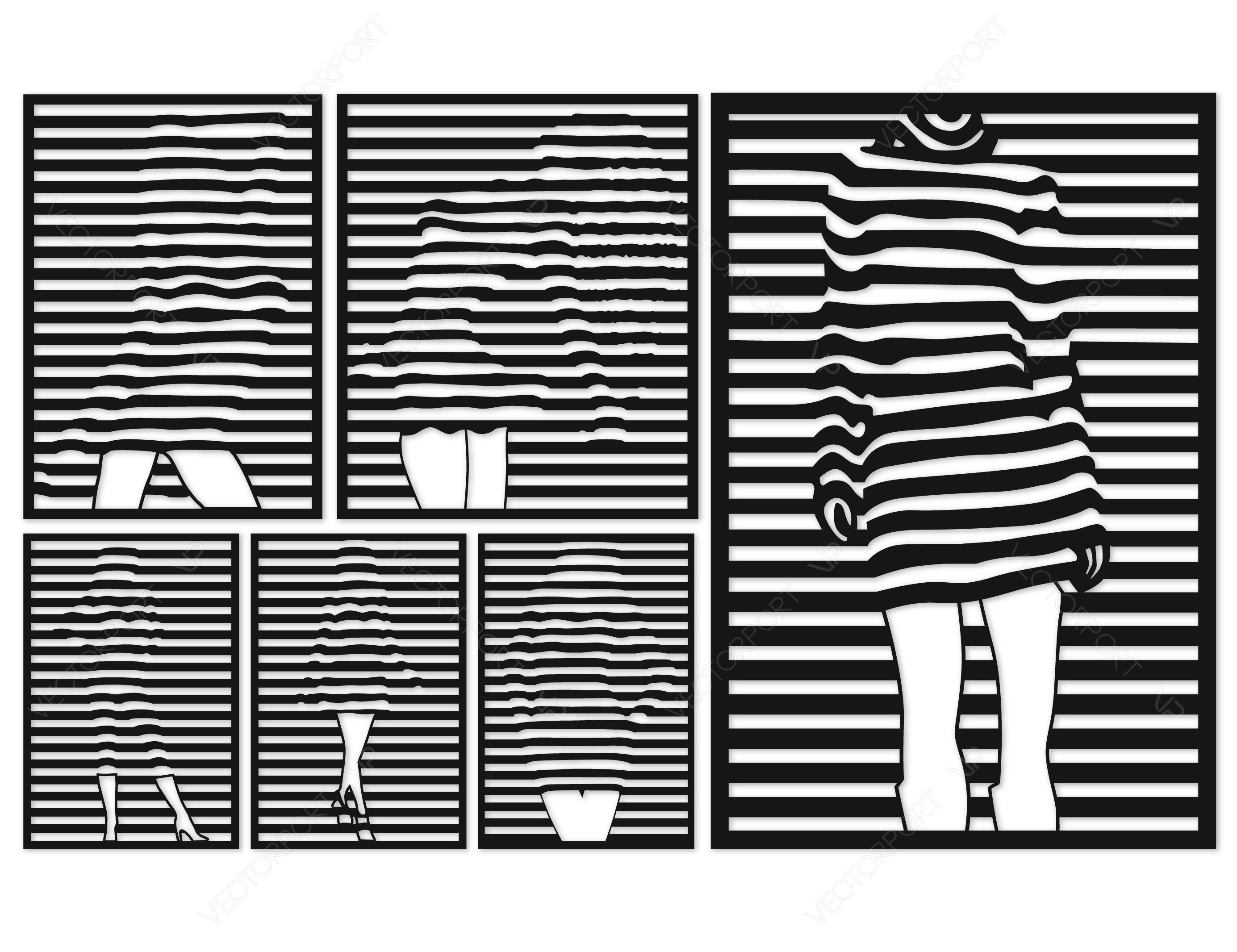 6 Different Woman Lady Silhouette Model Cutting File Clipart - Etsy