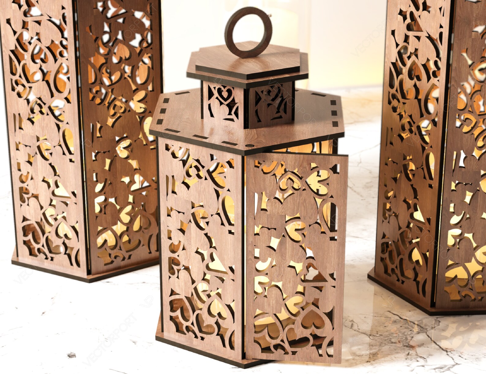 Wooden Wedding Decoration Lantern Laser Cut Centerpiece Night - Etsy